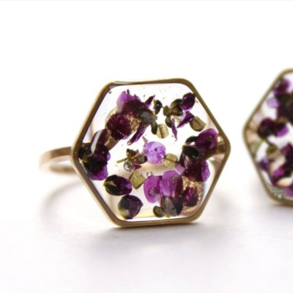 Handmade | Jewelry | Nwtpressed Flower Ring 4k Gold Filled Ring | Poshmark